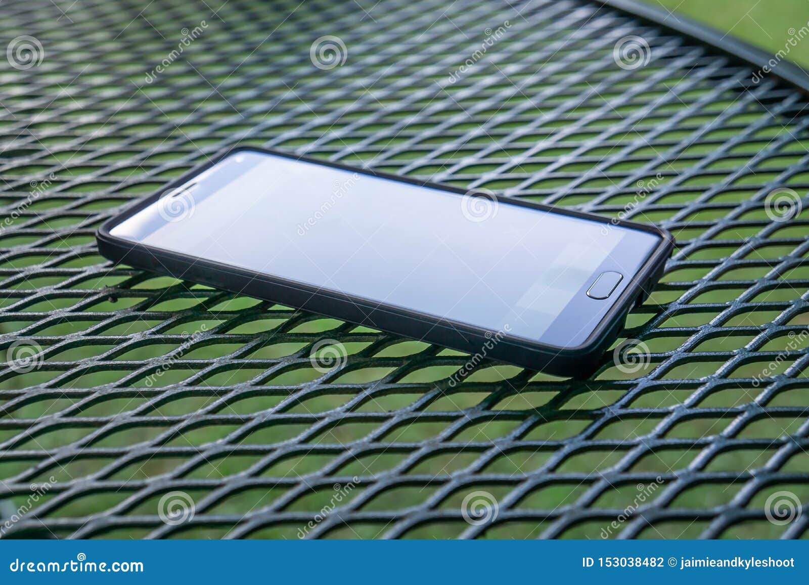 Close Up of Smart Cellphone with Flat Screen, Modern Technology Outside ...