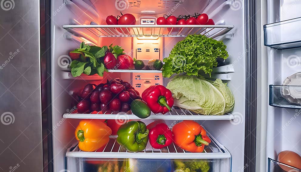 Close-Up of Smart Fridge Displaying Inventory and Expiry Dates Stock ...