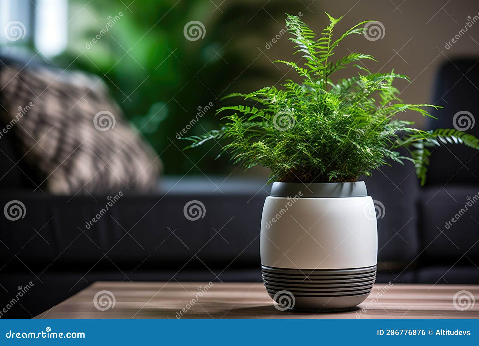 A Close-up of a Smart Pot with Thriving Plant Inside Stock Photo ...