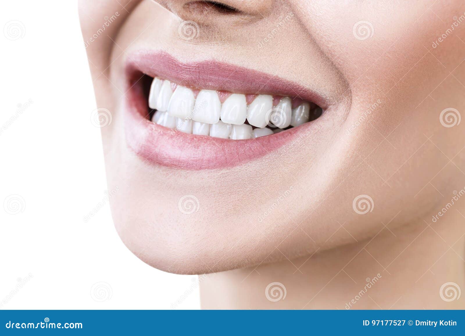 Close-up of Smile with White Healthy Teeth. Stock Image - Image of ...