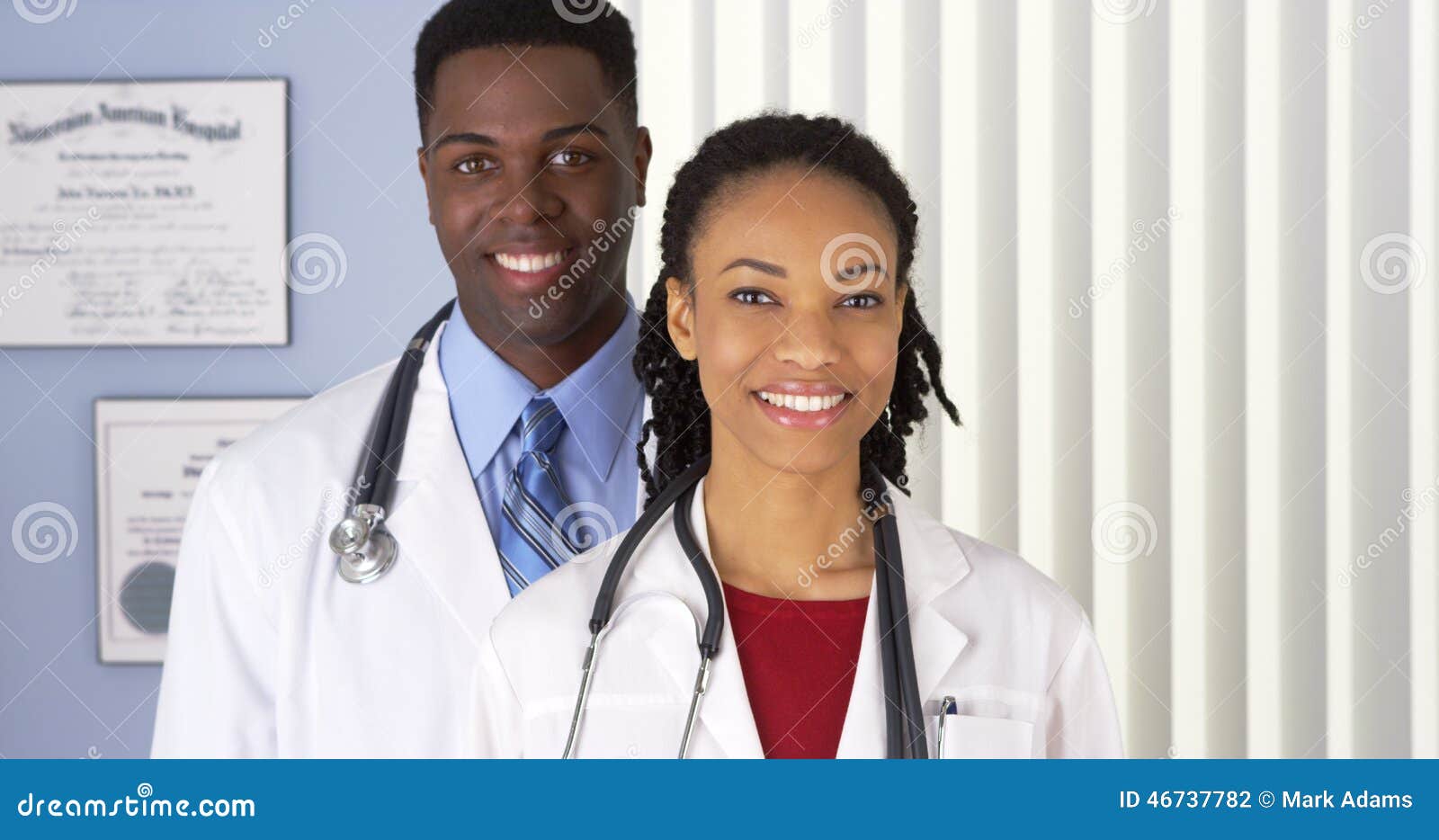 Close Up of of Smiling African American Doctors Stock Photo - Image of ...