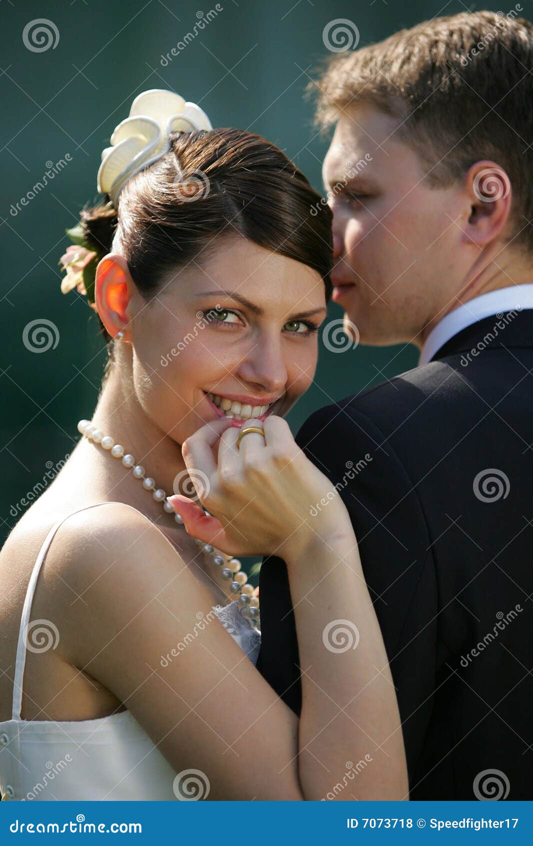 Close Up of Smiling Bride on Wedding Day Stock Photo - Image of bride ...