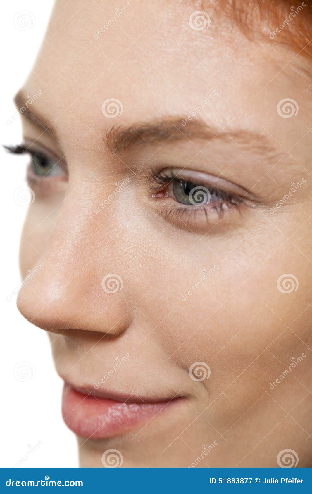 Close Up Smiling Face of a Woman Stock Image - Image of side, body ...