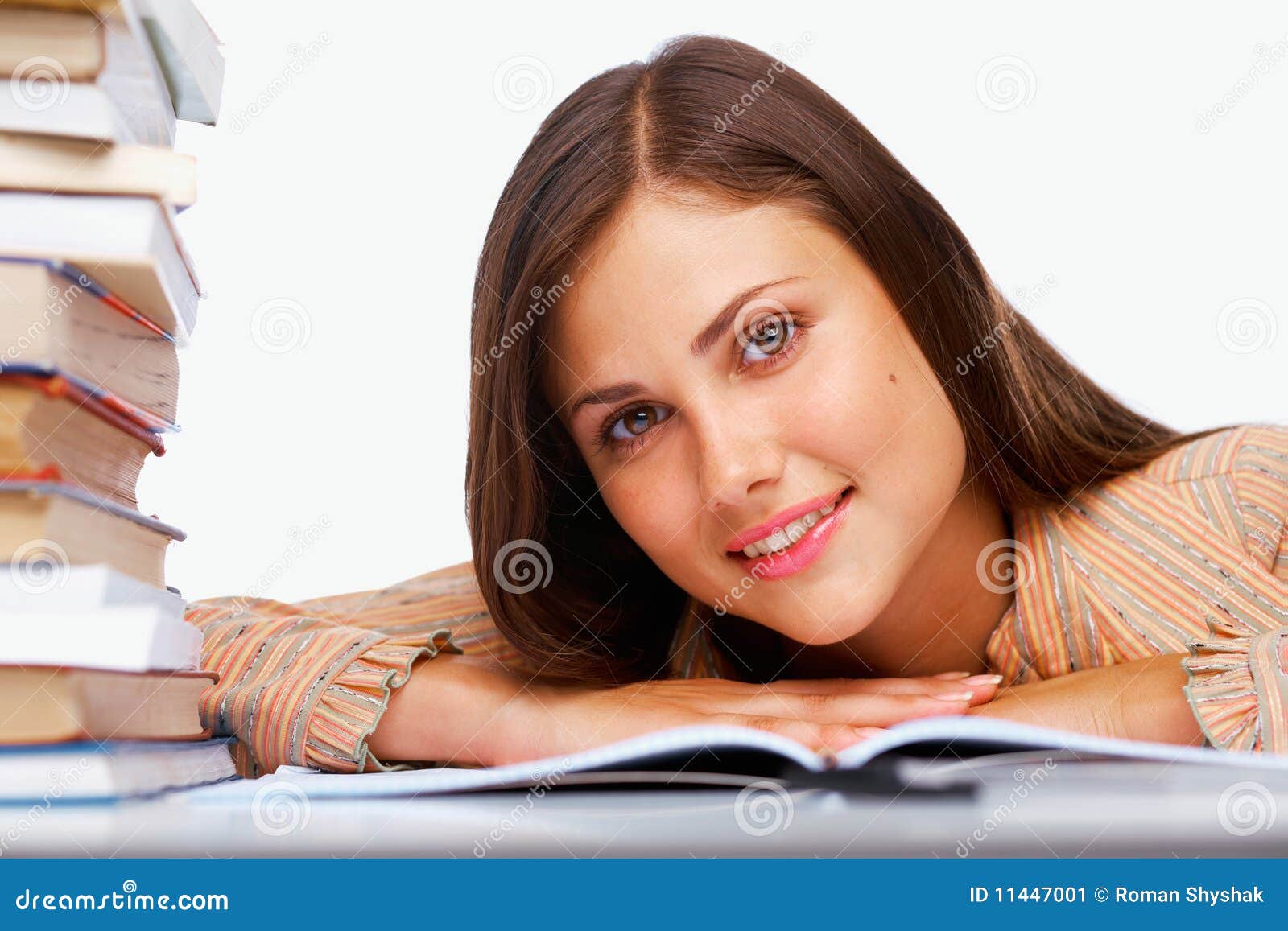 Close-up of a Smiling Female Student Stock Image - Image of posing ...
