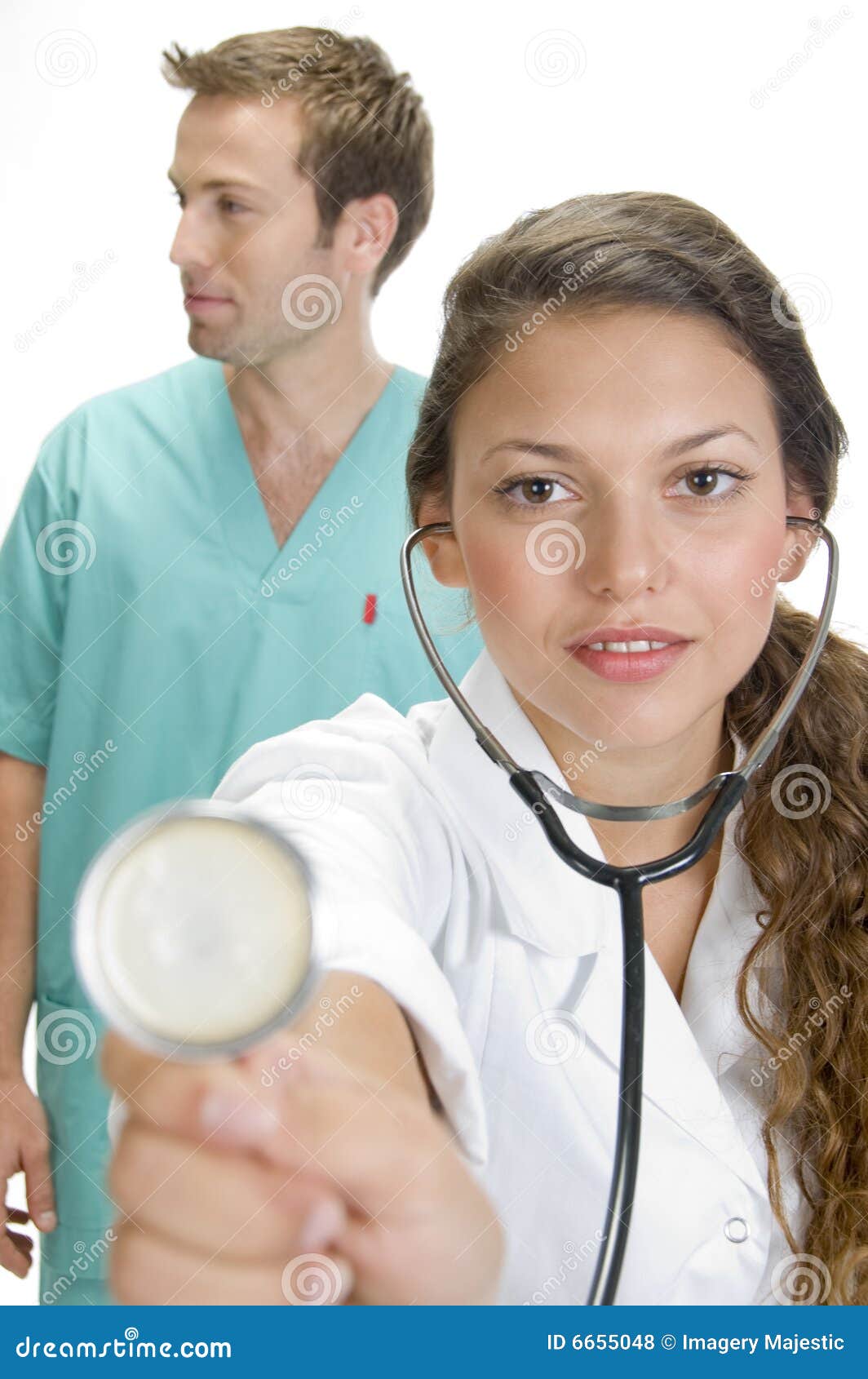 Close Up of Smiling Lady Doctor with Stethoscope a Stock Photo - Image ...