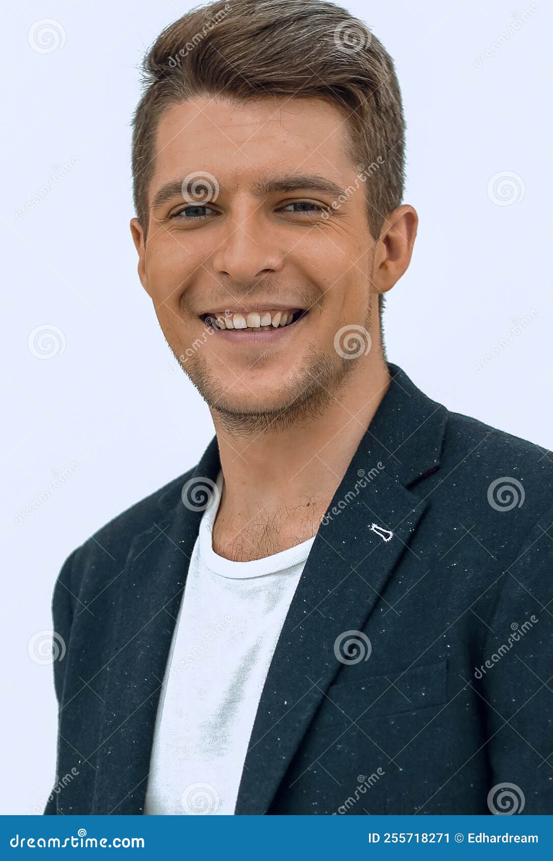 Close Up. Smiling Modern Business Man Stock Image - Image of caucasian ...