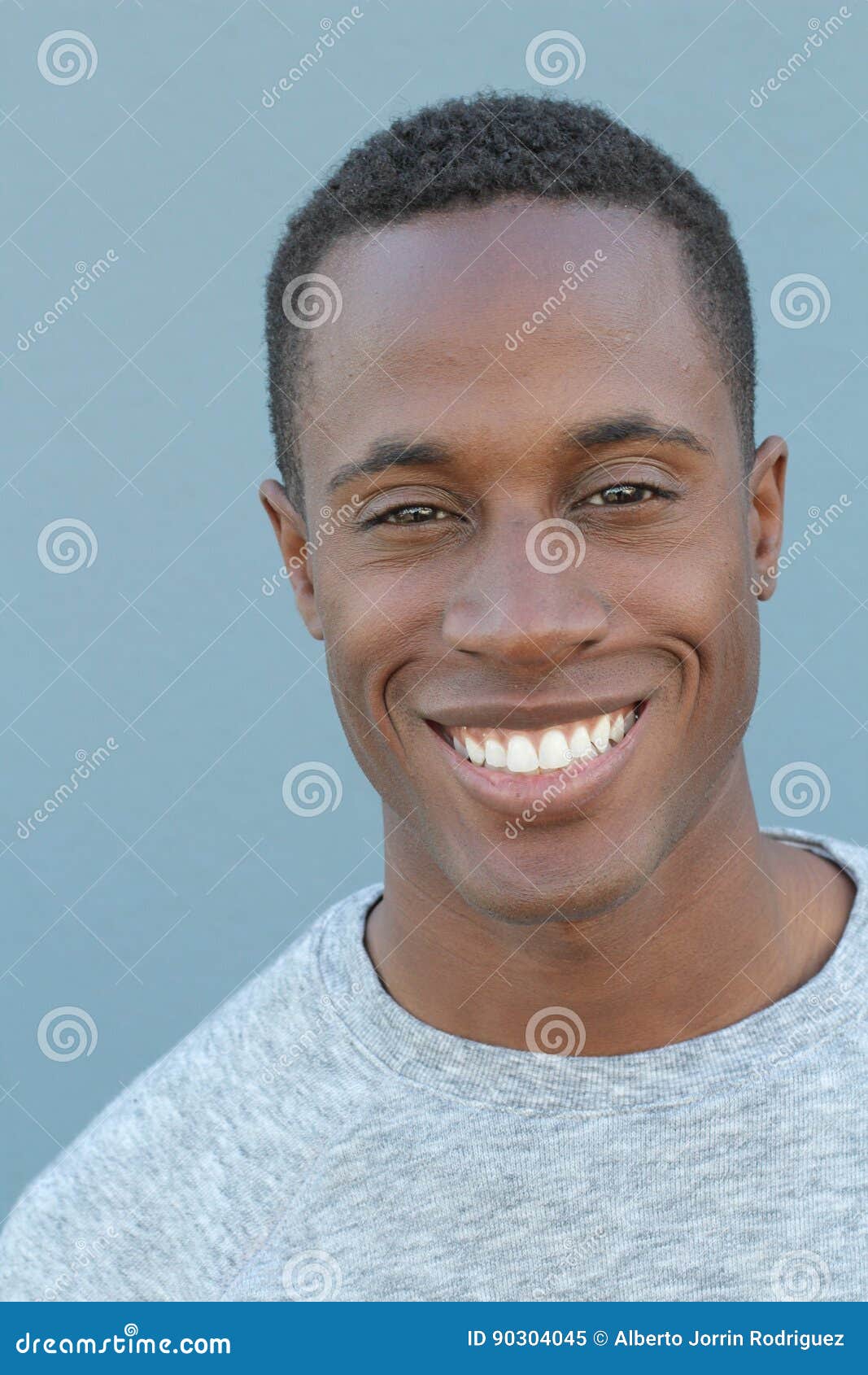 Close-up of Smiling Young, Dark-skinned Man Stock Image - Image of ...