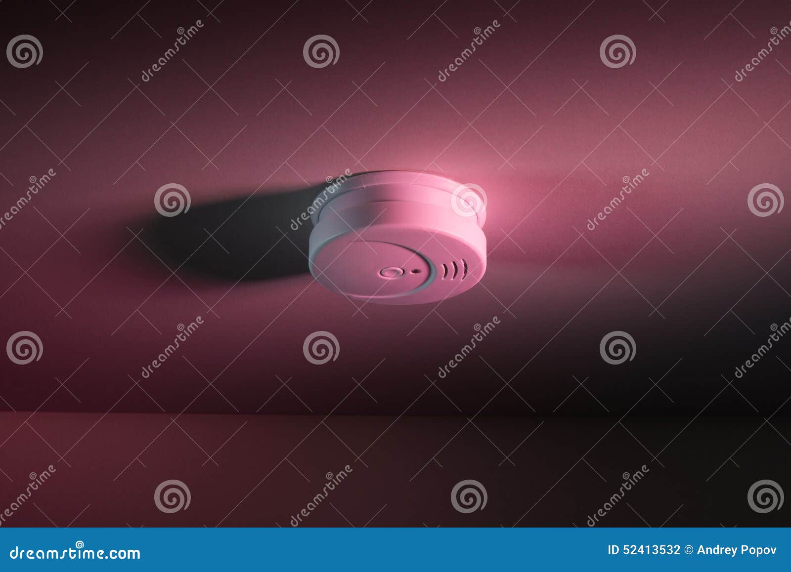 Close Up Smoke Detector On Ceiling Of Building Fire Alarm System ...