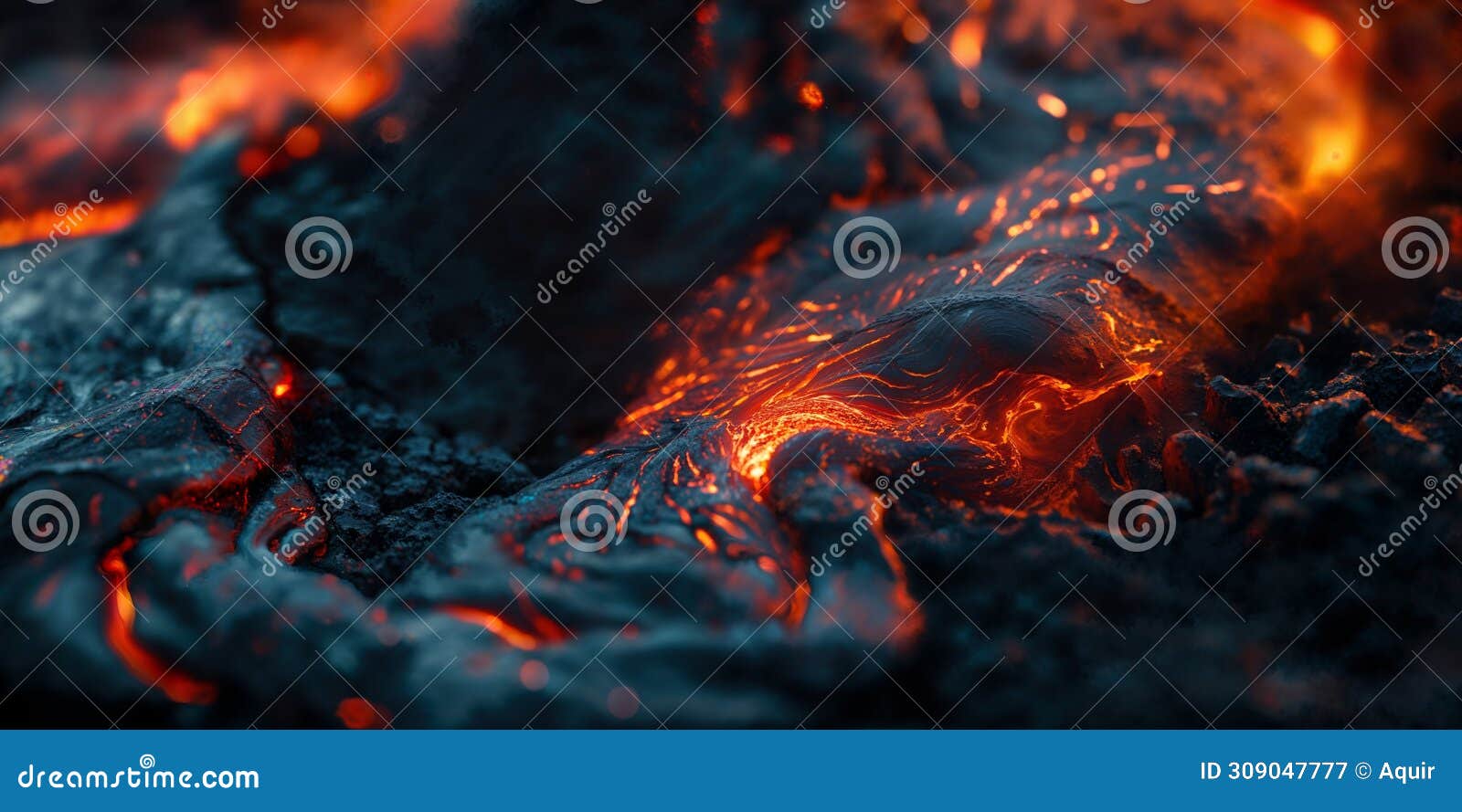 Close-up Smooth Lava Flow Abstract Wallpaper. Red Hot Flowing Lava ...