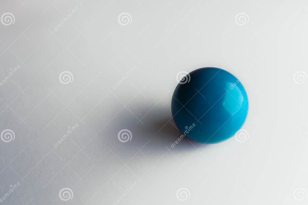 Close-up of a Smooth Solid Shiny Blue Ball Graphic Element Isolated on ...