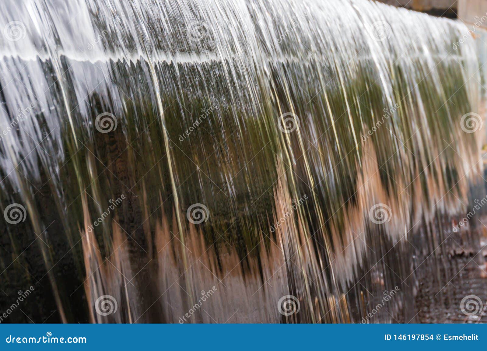 Close Up of Smooth Water Surface Flowing Over Edge Stock Photo - Image ...