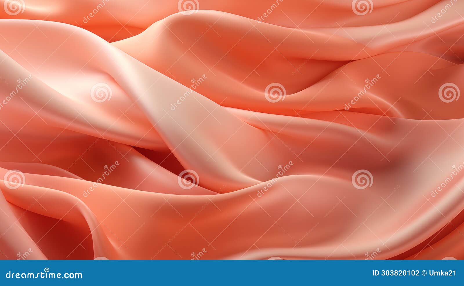 Close Up of Smooth Waves of Luxurious Peach-fuzz Colored Silk Fabric ...