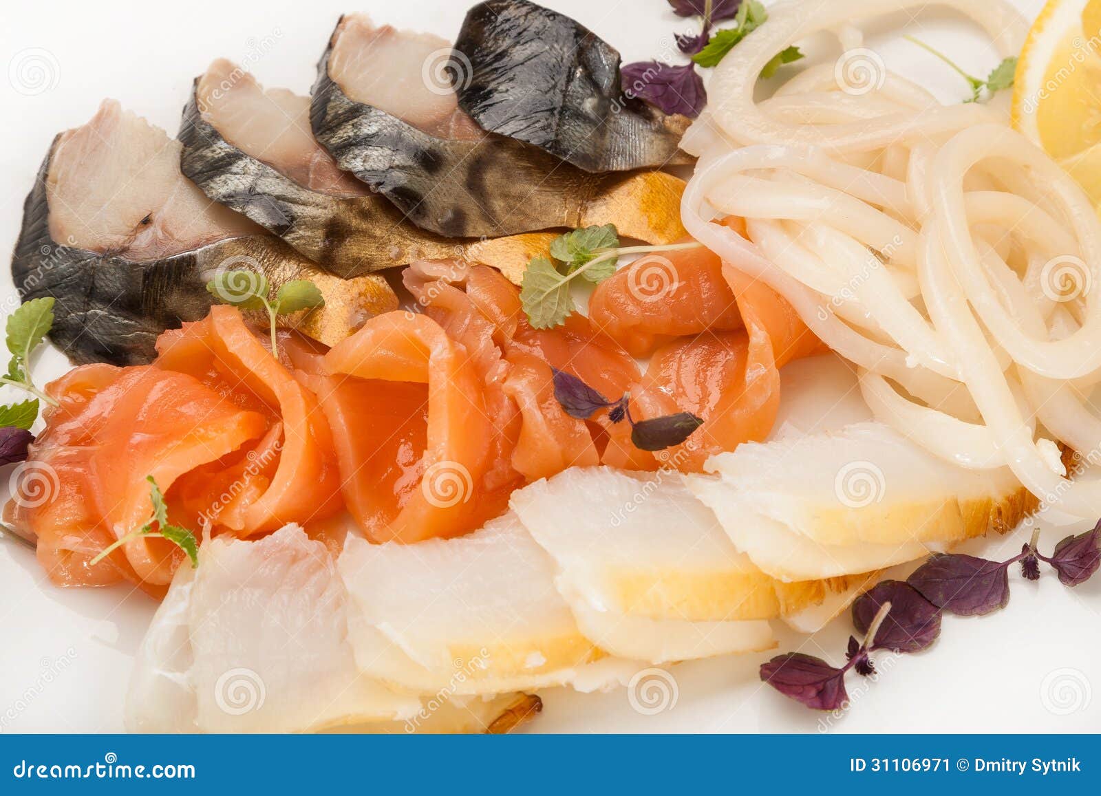 Close-up Snack Made Dish from Slice Fish Stock Image - Image of ...