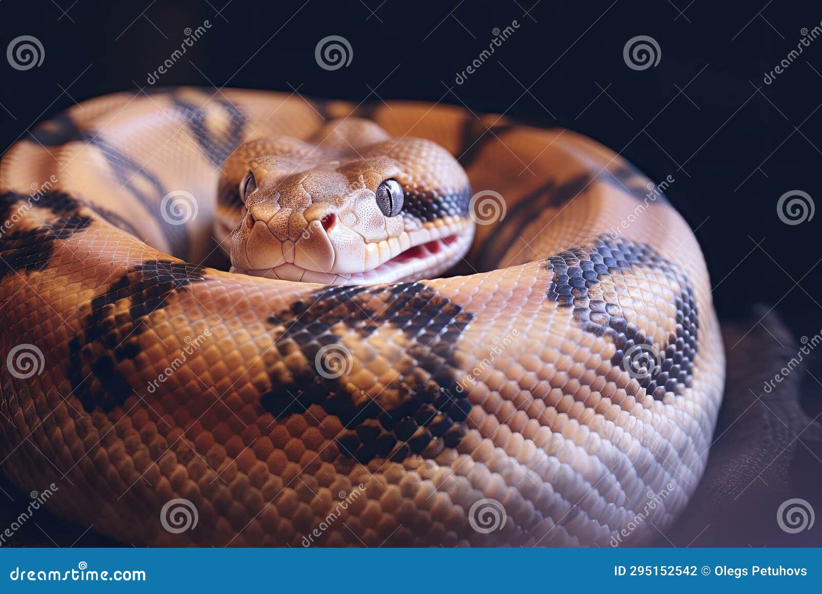 A Close Up of a Snake with Its Mouth Wide Open. Generative Ai Stock ...