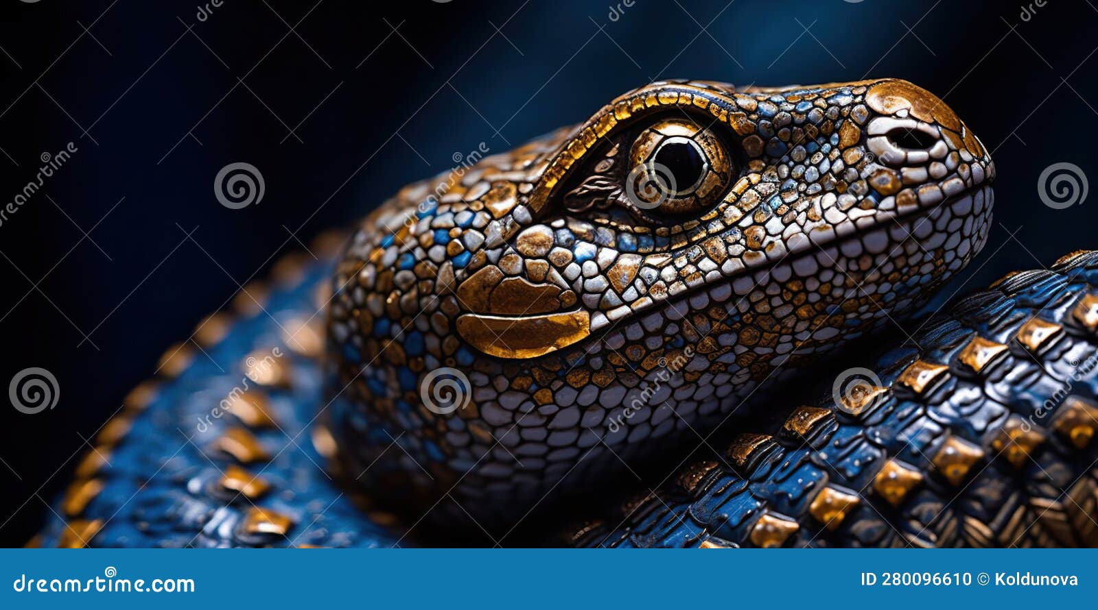 A Close-up of a Snake or Lizard, the Intricate Patterns on Its Scales ...
