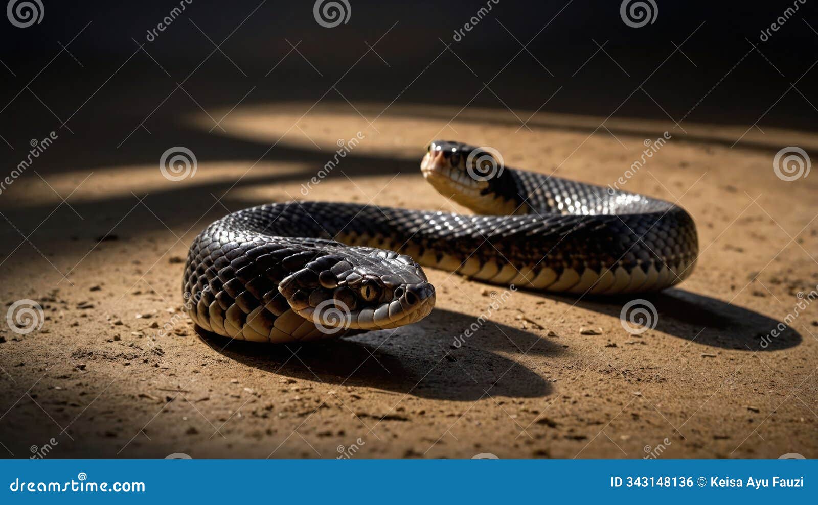 A Close-up of a Snake Resting on the Ground, Showcasing Its Scales and ...