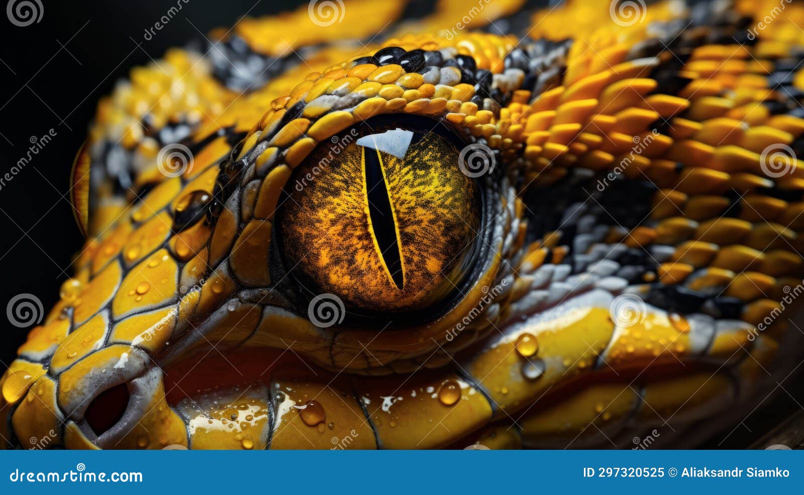 A Close Up of a Snake S Eye Stock Image - Image of green, black: 297320525