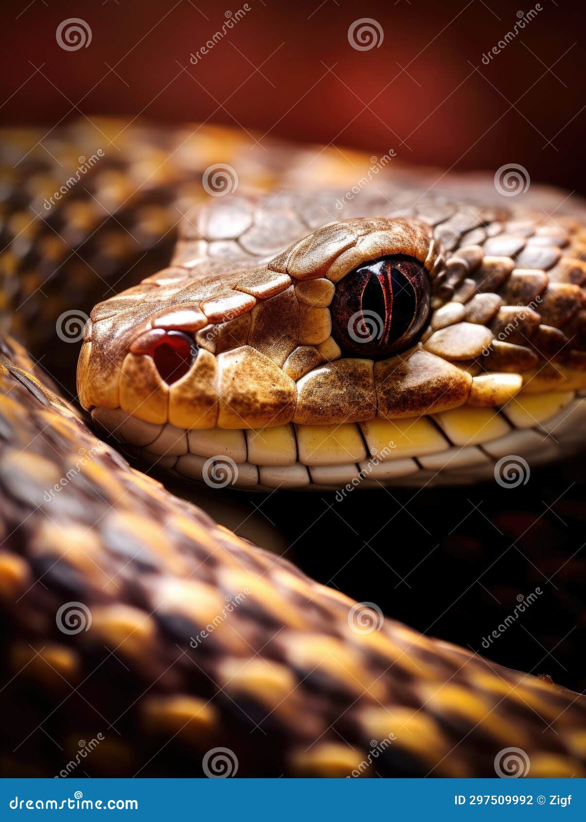 Close up of snake s head stock illustration. Illustration of foreground ...