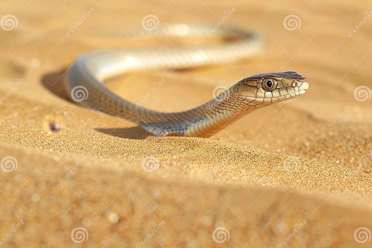 Close-up of a Snake on Sandy Terrain Stock Illustration - Illustration ...