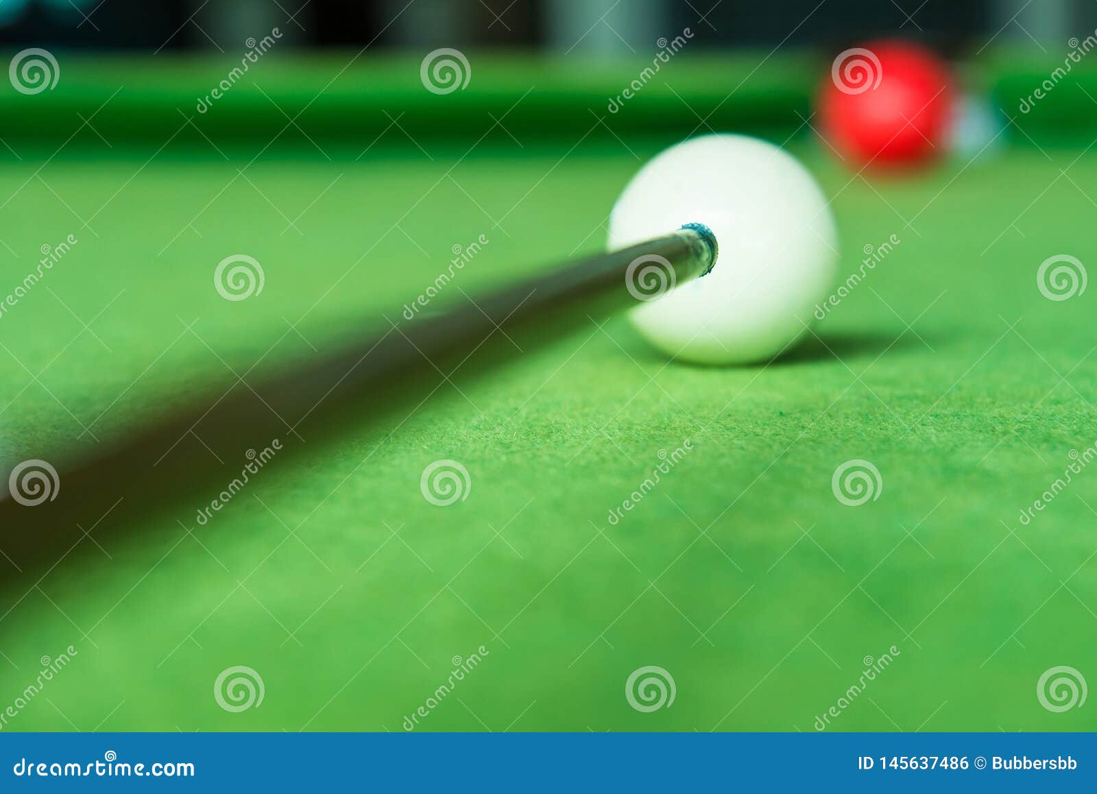 Close Up Snooker Ball on the Green Snooker Table Stock Photo - Image of ...