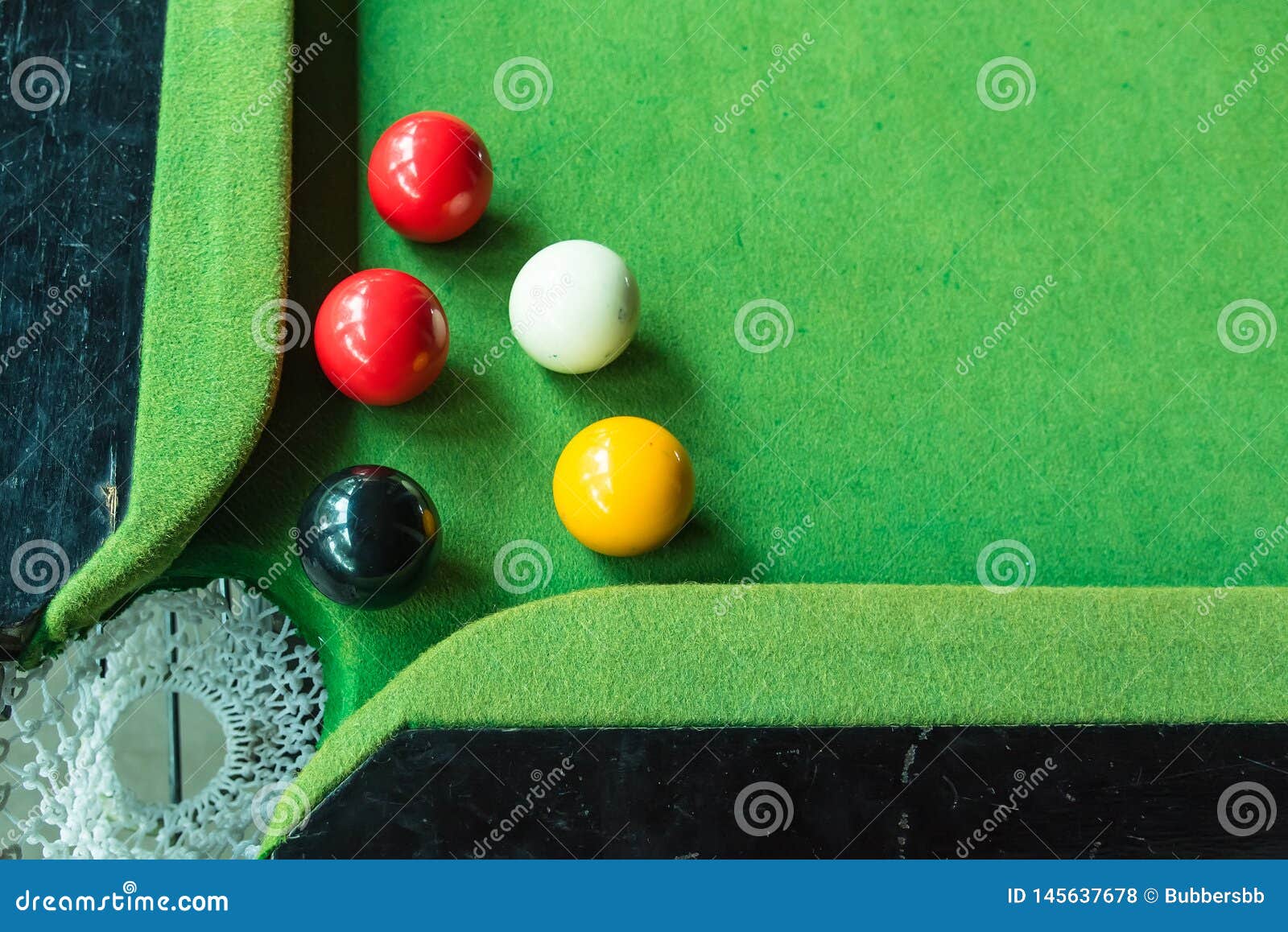 Close Up Snooker Ball on the Green Snooker Table Stock Photo - Image of ...