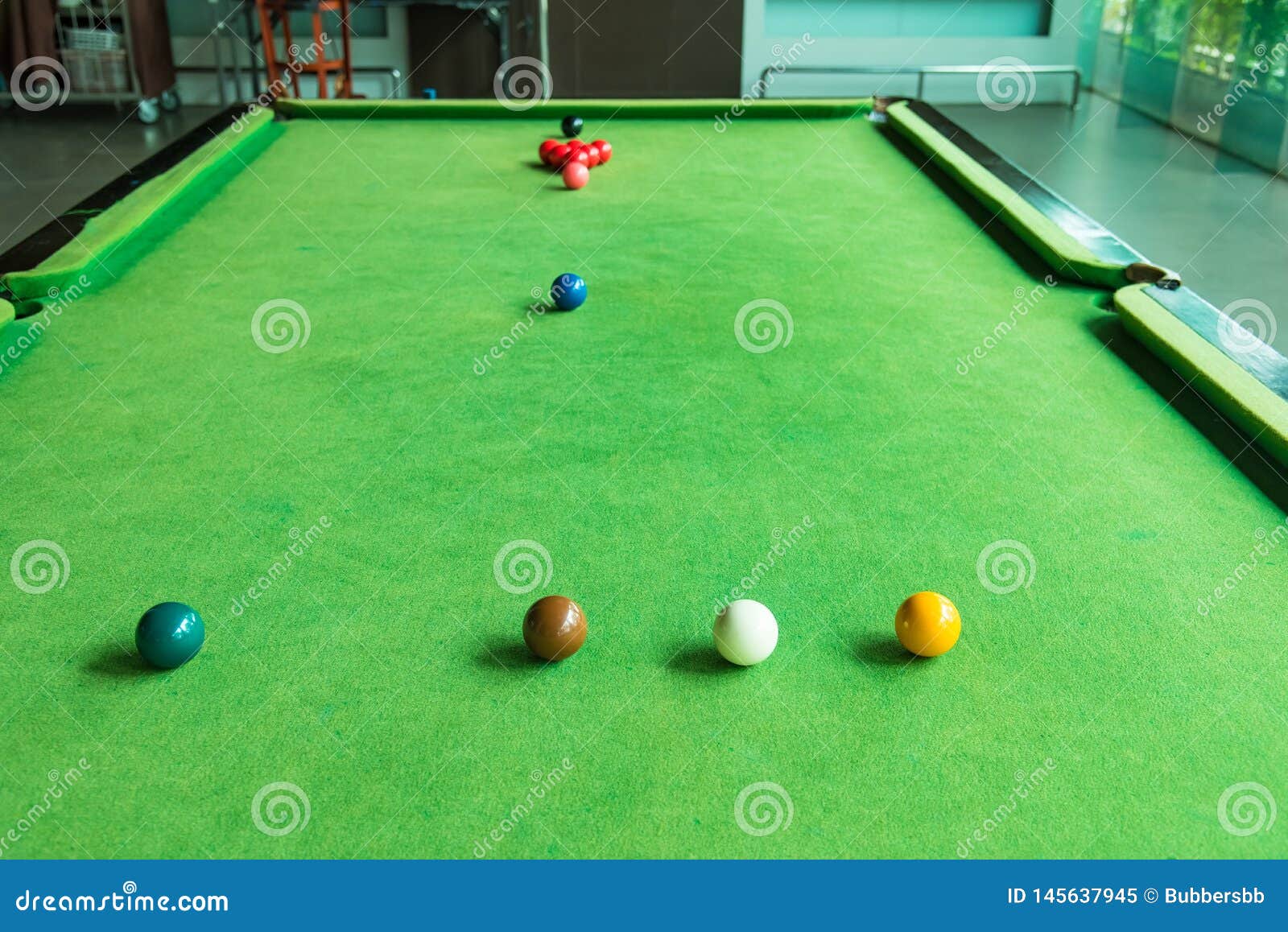 Close Up Snooker Ball on the Green Snooker Table Stock Image - Image of ...