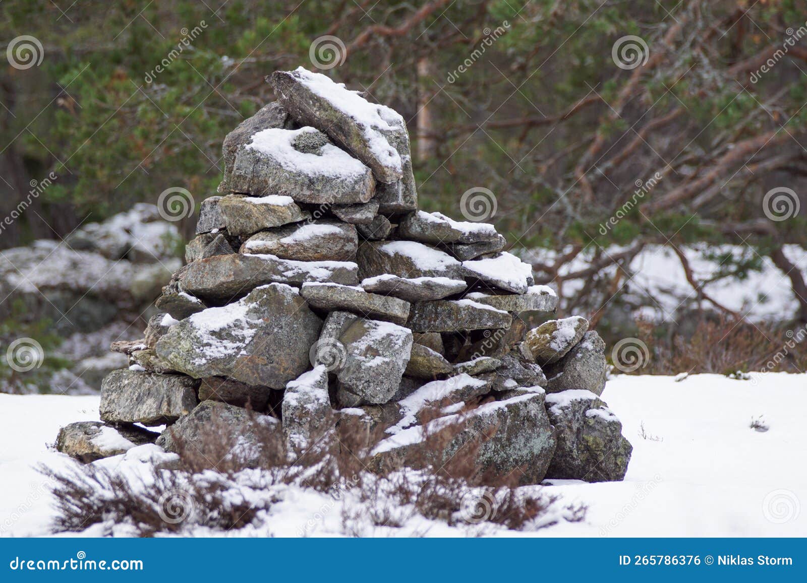 Close Up of Snow Covered Rock Pile Stock Photo - Image of landscape ...