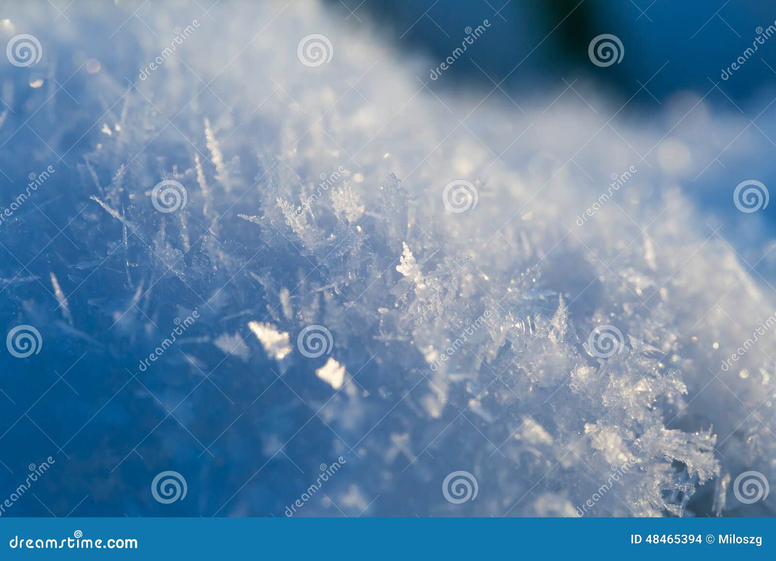 Close up of snow crystals stock photo. Image of bright - 48465394