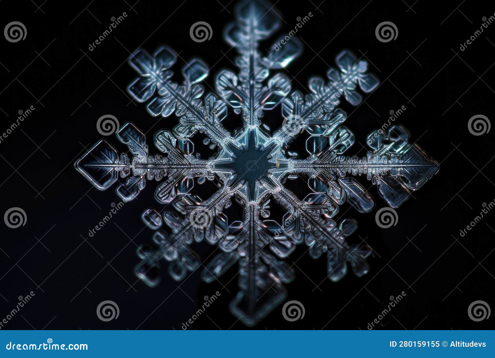 Close-up of a Snowflake, with Its Intricate and Unique Symmetrical ...