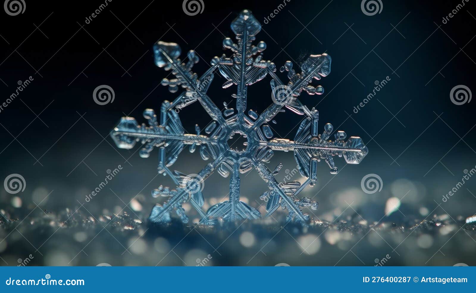 A Close-up of a Snowflakes Unique Shape and Pattern. AI Generated Stock ...
