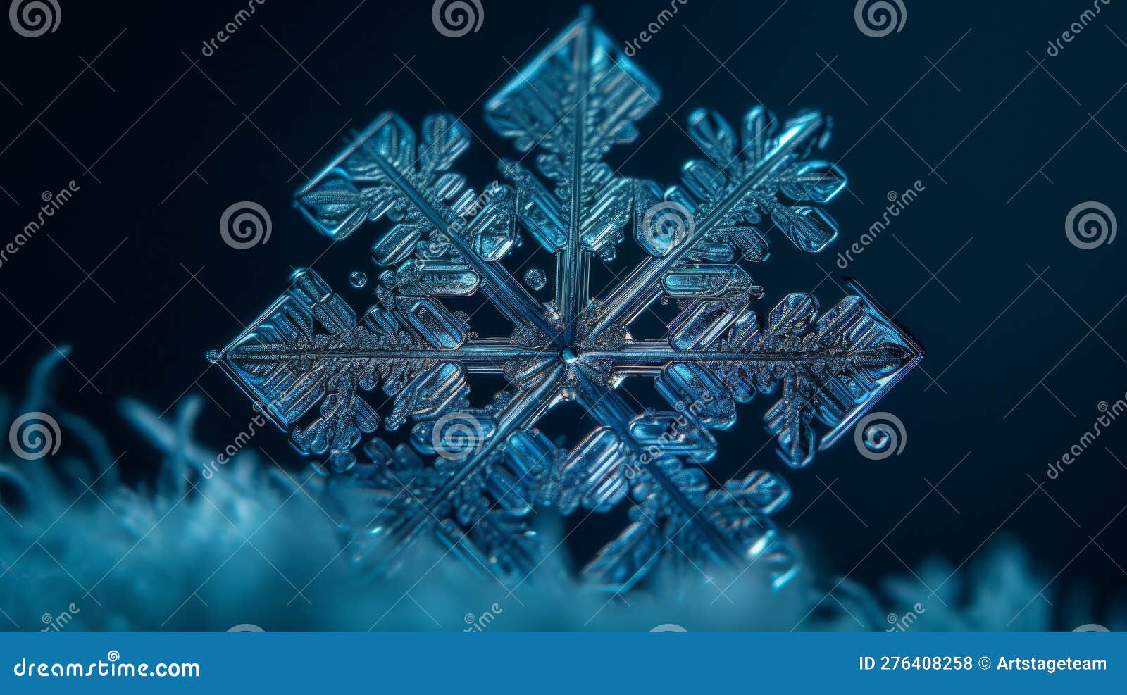 A Close-up of a Snowflakes Unique Shape and Pattern. AI Generated Stock ...