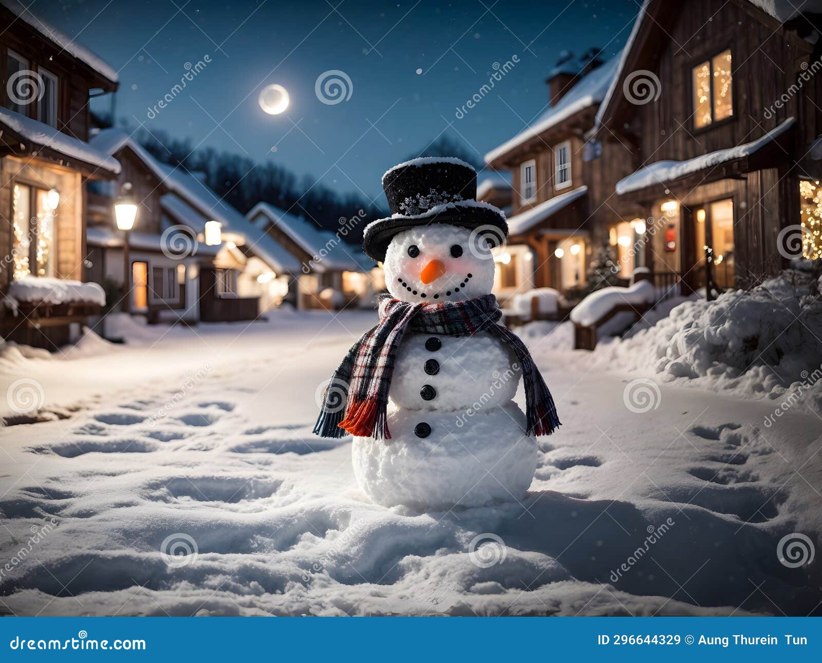 A Close Up of a Snowman in Christmas Stock Image - Image of year, hill ...