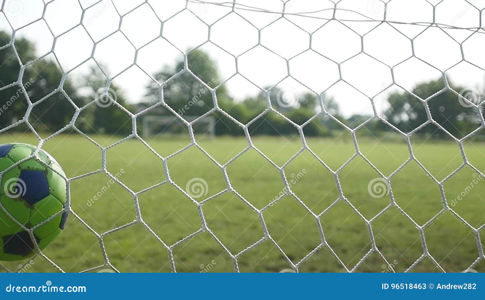 Close Up of a Soccer Ball Hitting a Net Stock Video - Video of blue ...