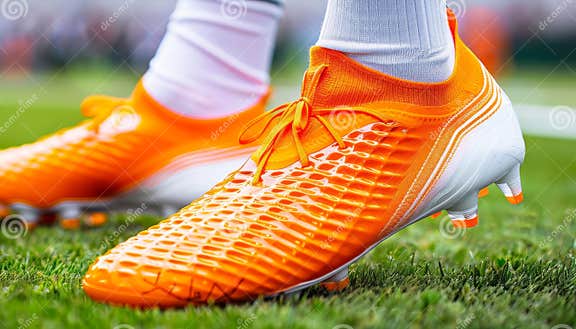 Close Up of Soccer Player Tying Cleats before Training Session for ...