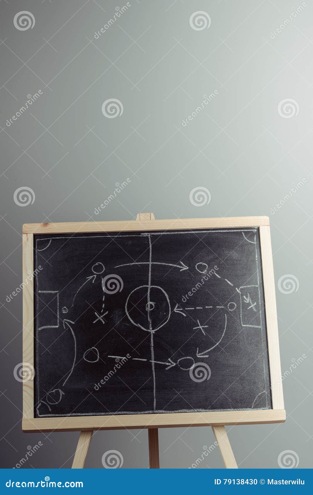 Close Up of a Soccer Tactics Drawing on Chalkboard Stock Photo - Image ...