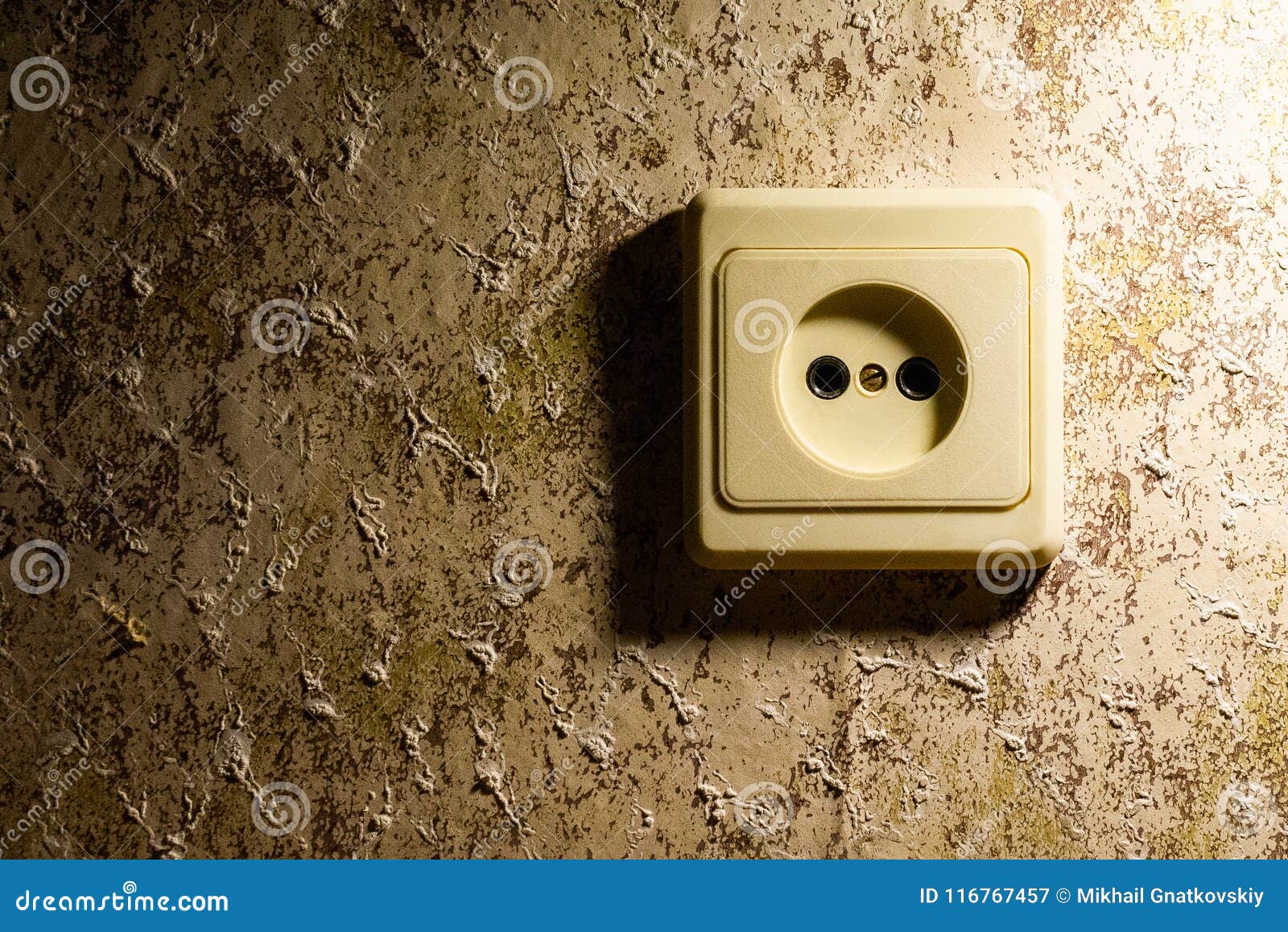Close-up Socket, Electrical Outlet, Wall Socket or Outlet Plate on the ...