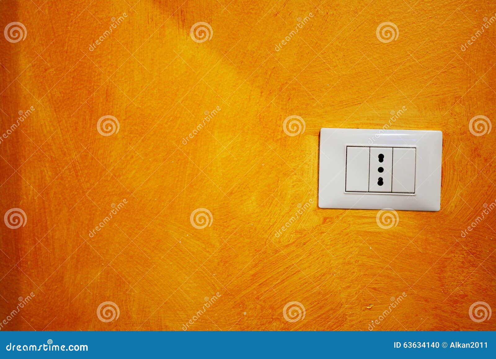 Close Up of a Socket in an Orange Wall Stock Photo - Image of connector ...