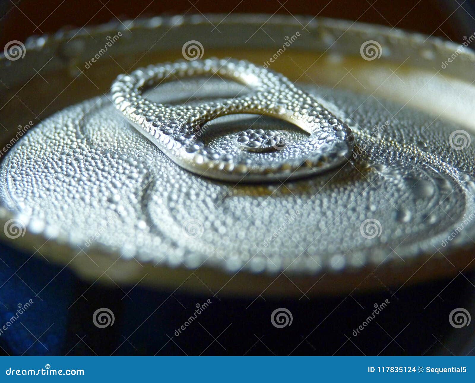 Condensation on the Top of a Soda Can Stock Photo - Image of aqua ...