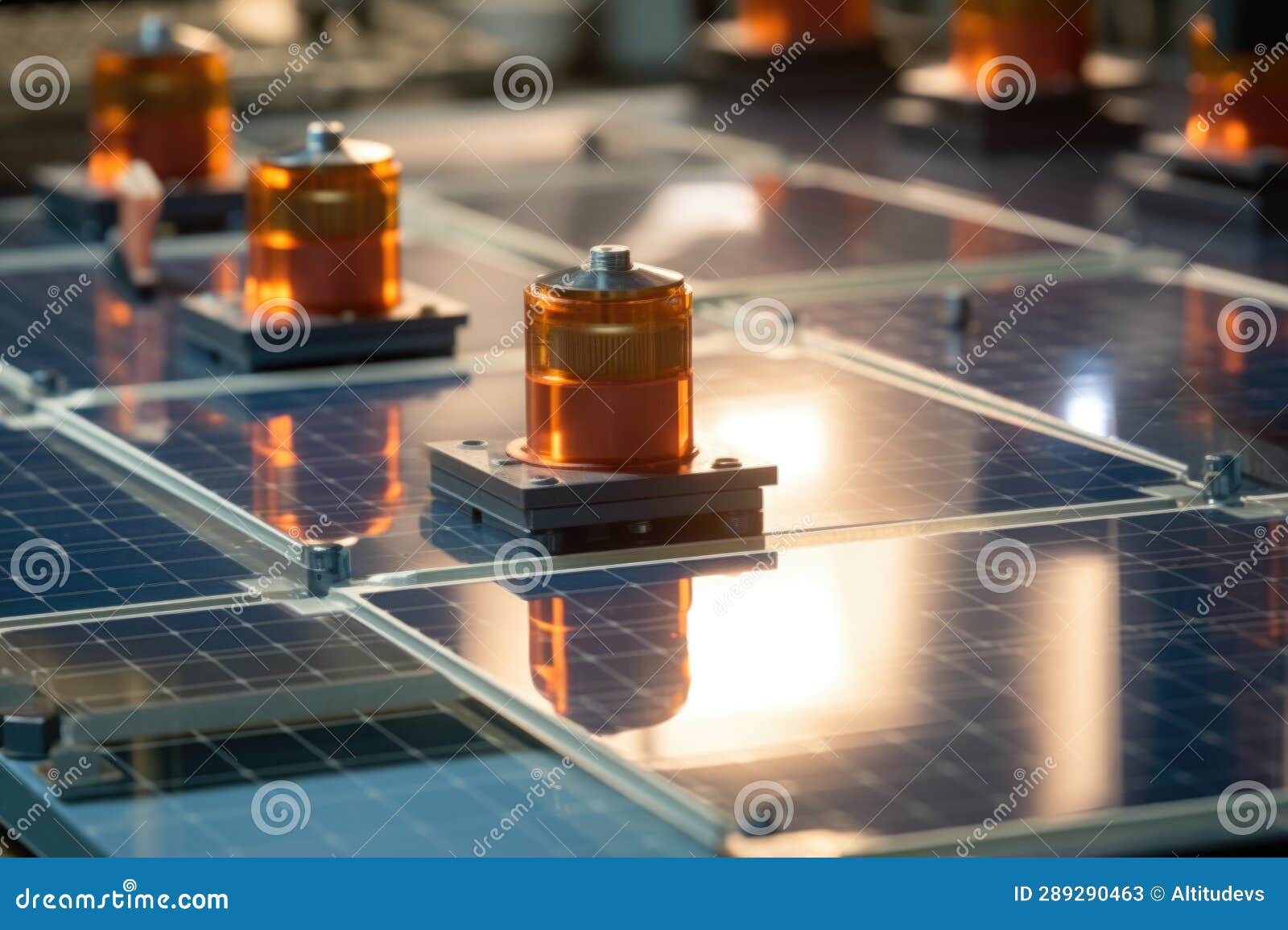 Close-up of Solar Cells Being Assembled on Production Line Stock Image ...