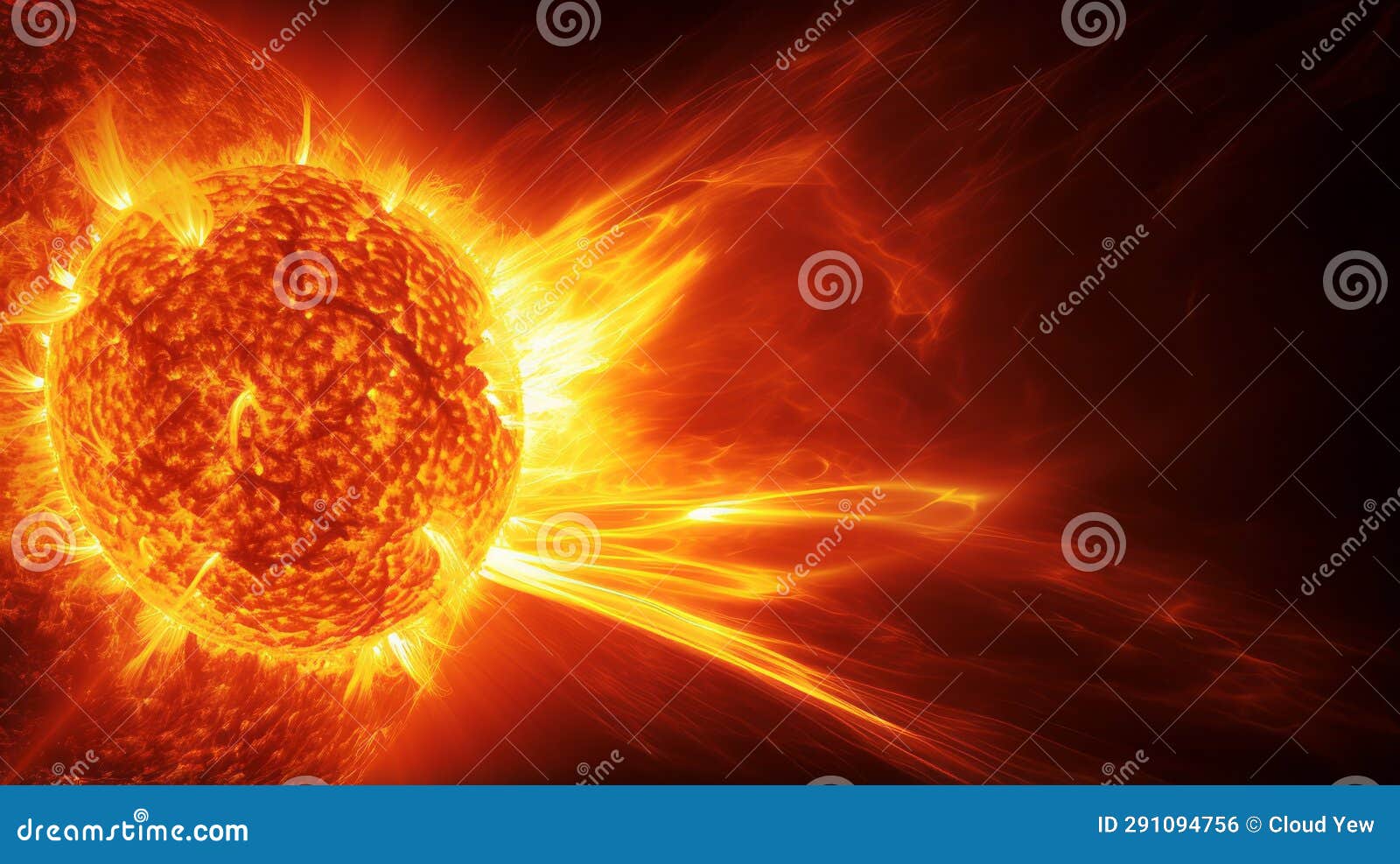 Close Up Solar Flare Sun Surface Stock Illustration - Illustration of ...