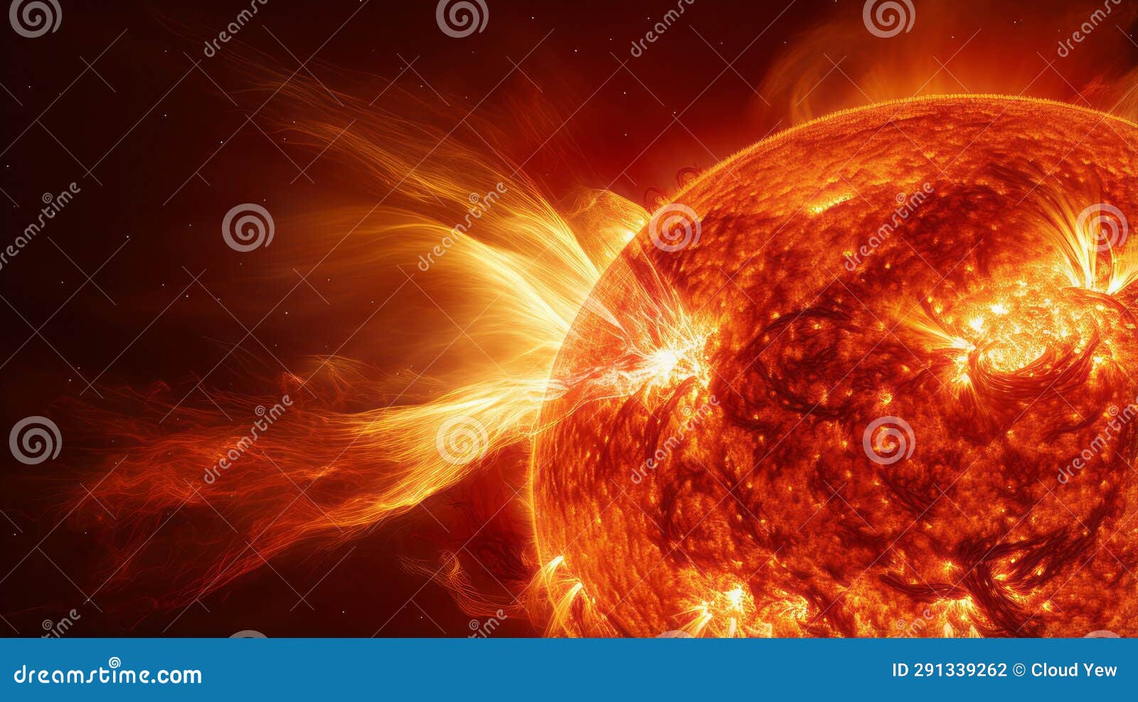 Close Up Solar Flare Sun Surface Stock Illustration - Illustration of ...