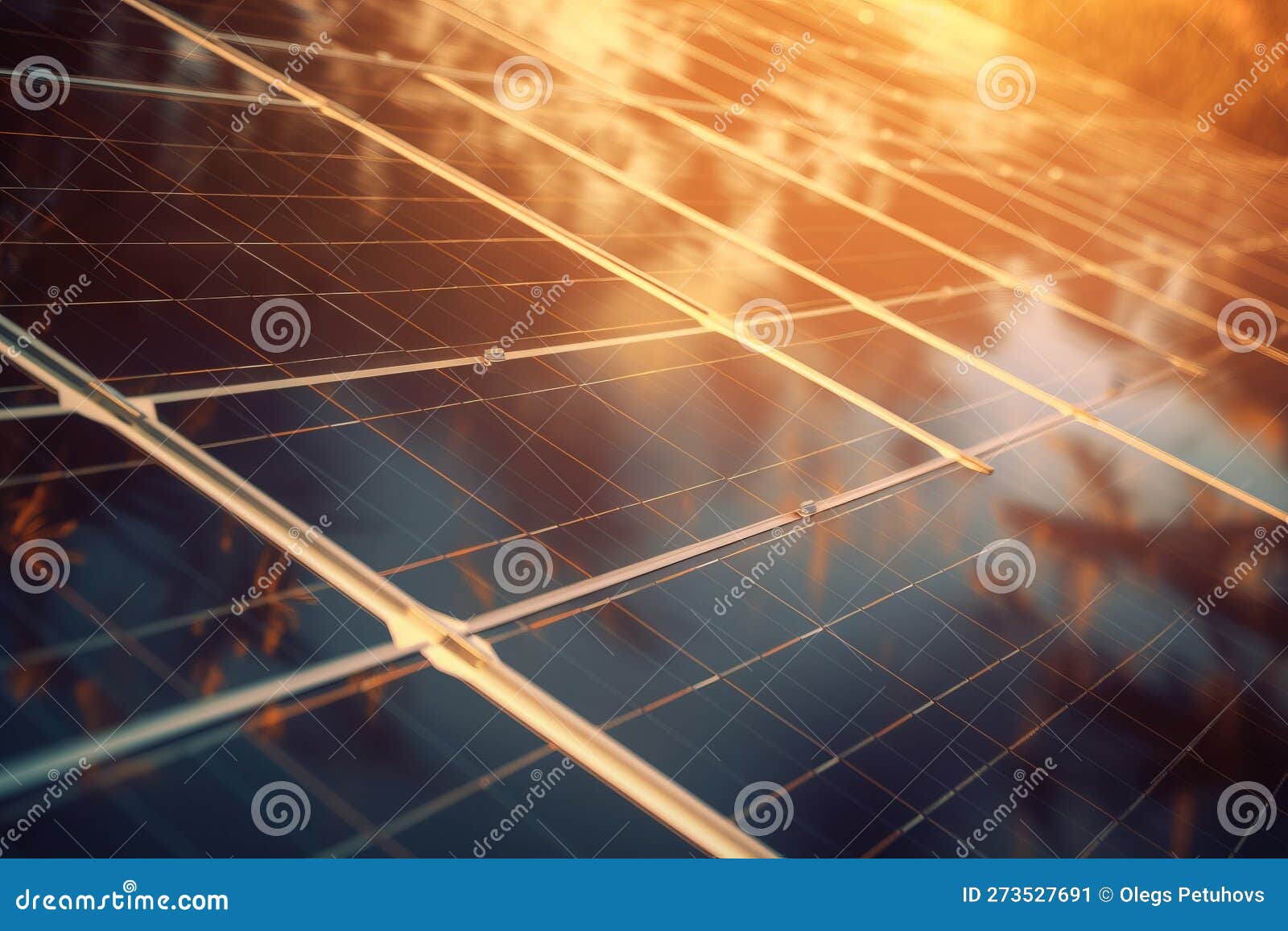 A Close Up of a Solar Panel with the Sun in the Background and a Blurry ...