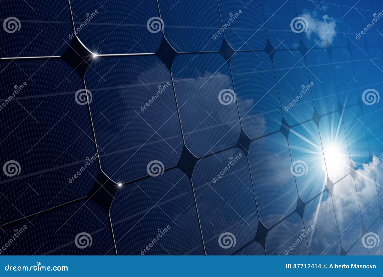 Close-up of a Solar Panel with Sun Rays Stock Photo - Image of green ...