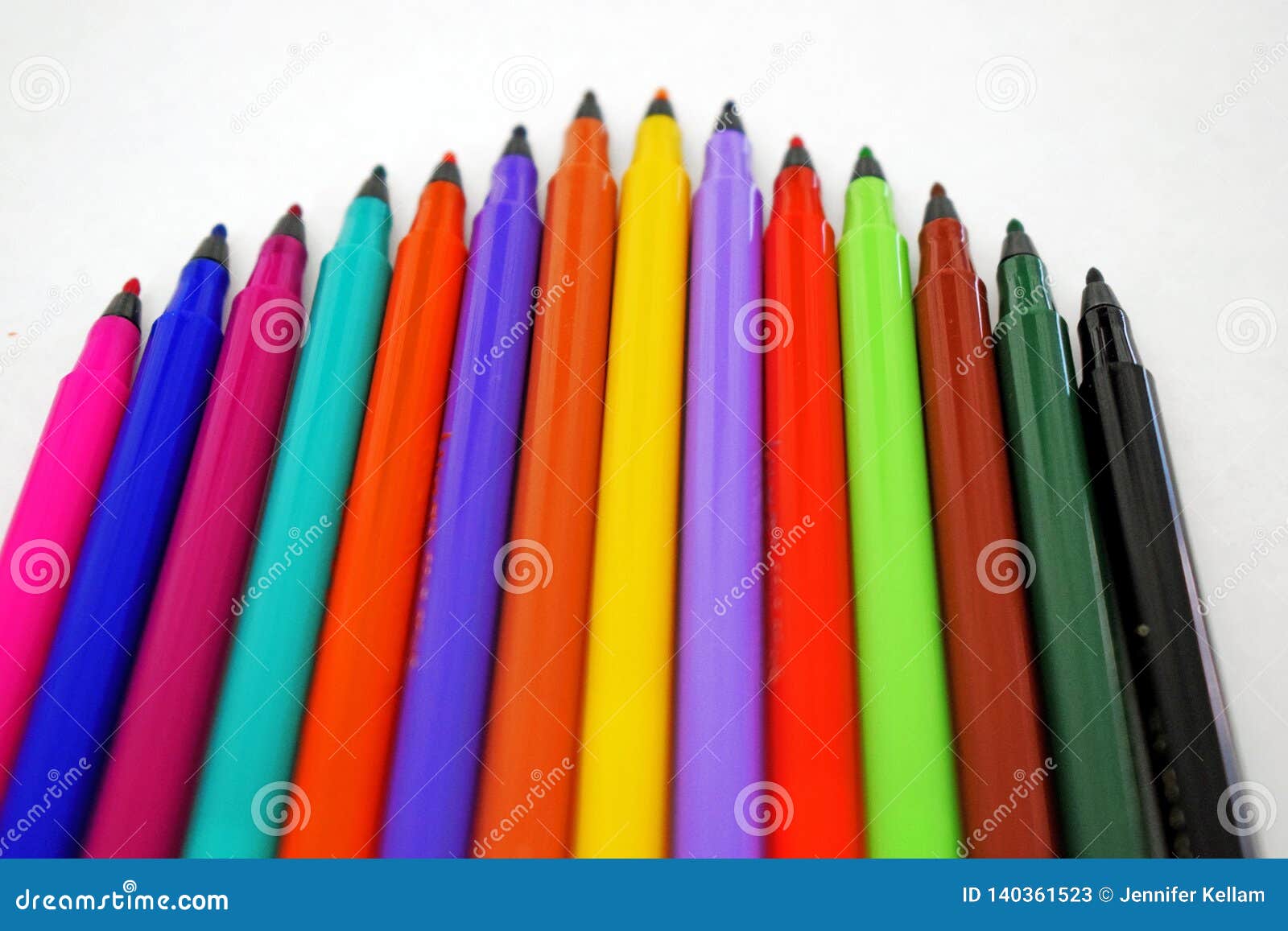 A Close Up of Some Different Colours Felt Tip Pens Stock Illustration ...