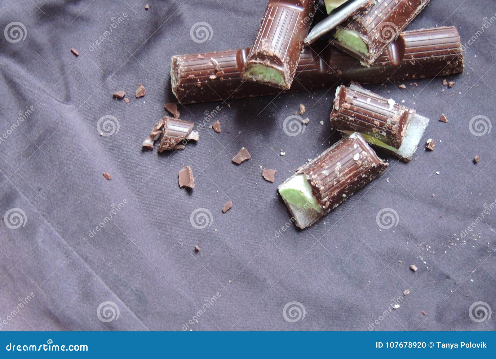 Chocolate with Mint Filling Stock Photo - Image of candy, peppermint ...
