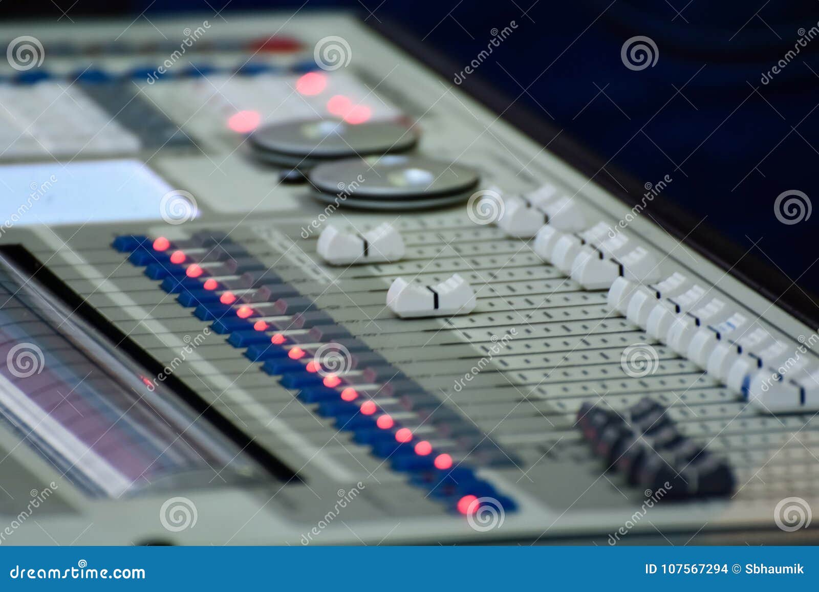 Sound equalizer in studio stock photo. Image of component - 107567294
