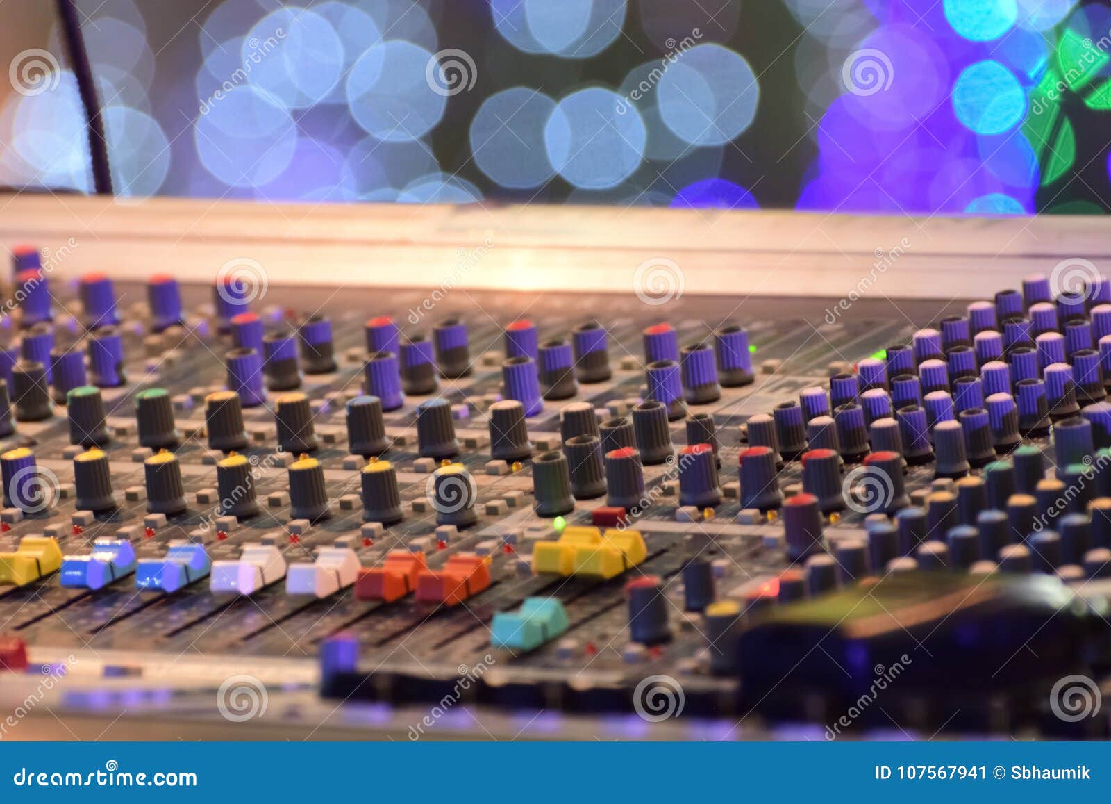Sound equalizer in studio stock image. Image of equipment - 107567941