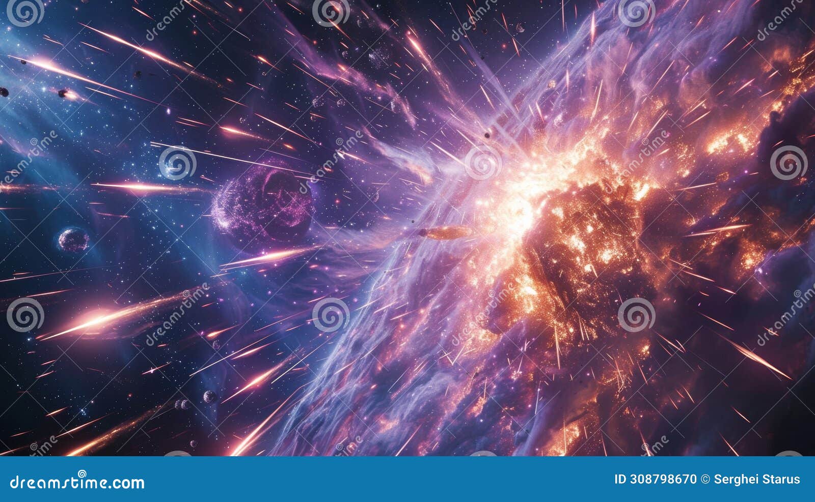 A Close Up of a Space Explosion with Many Stars, AI Stock Photo - Image ...