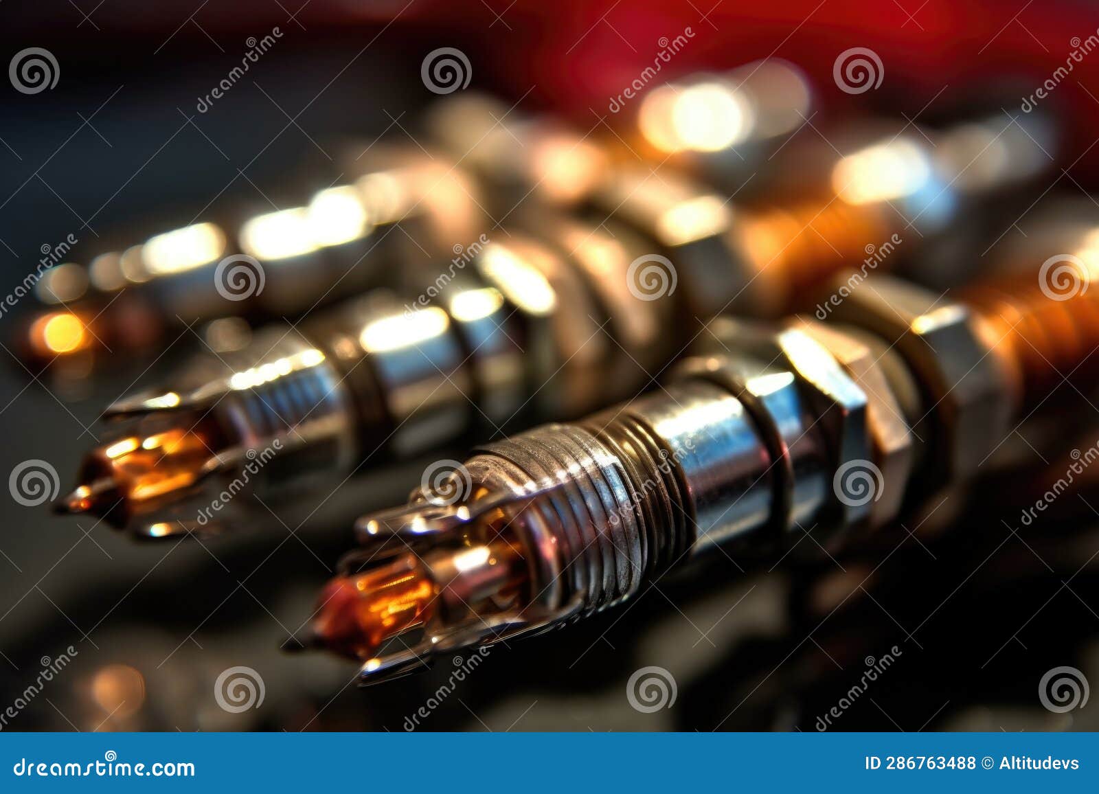 Close-up of Spark Plugs in a Car Engine Stock Photo - Image of ...