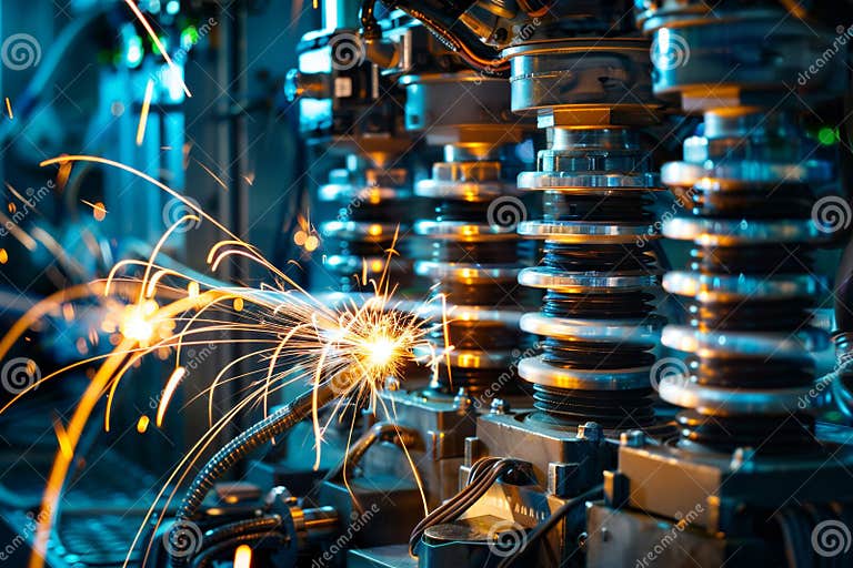 Closeup of Sparking Highvoltage Equipment in a Dramatic Display of ...
